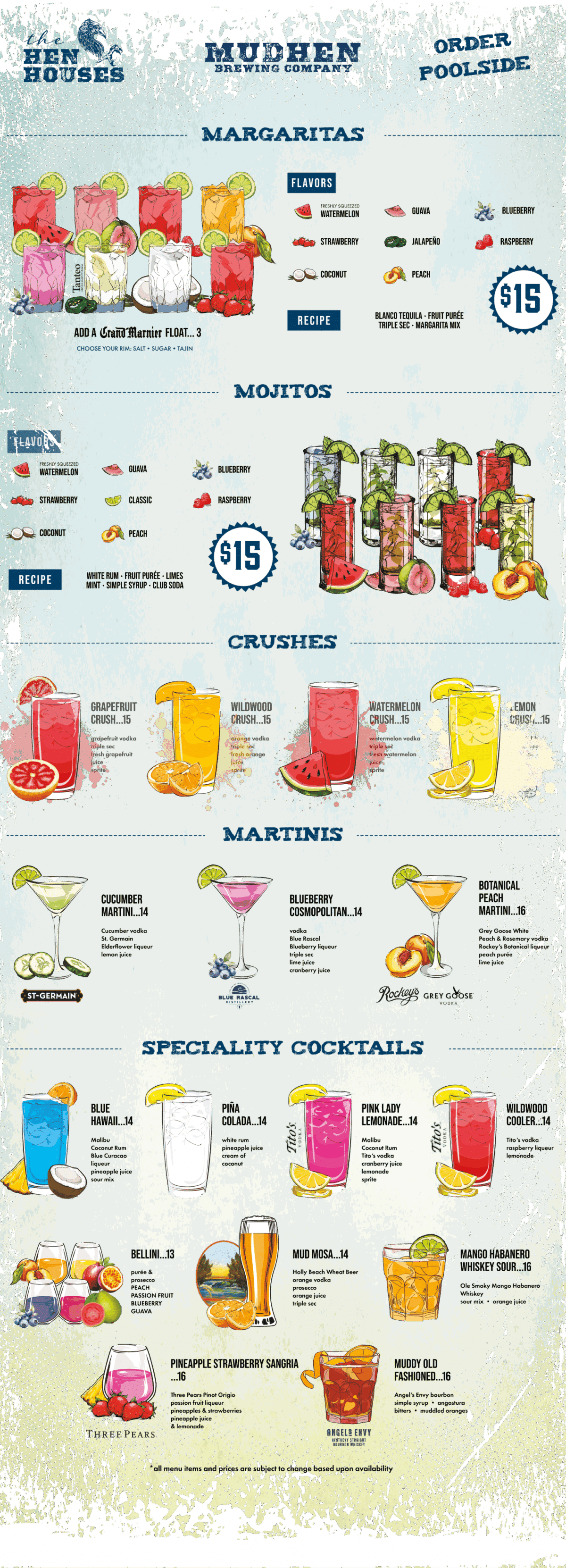 Cocktail Menu - The Hen Houses